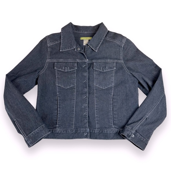 Sigrid Olsen | Jackets & Coats | Sigrid Olsen Gray Classic Jean Jacket ...